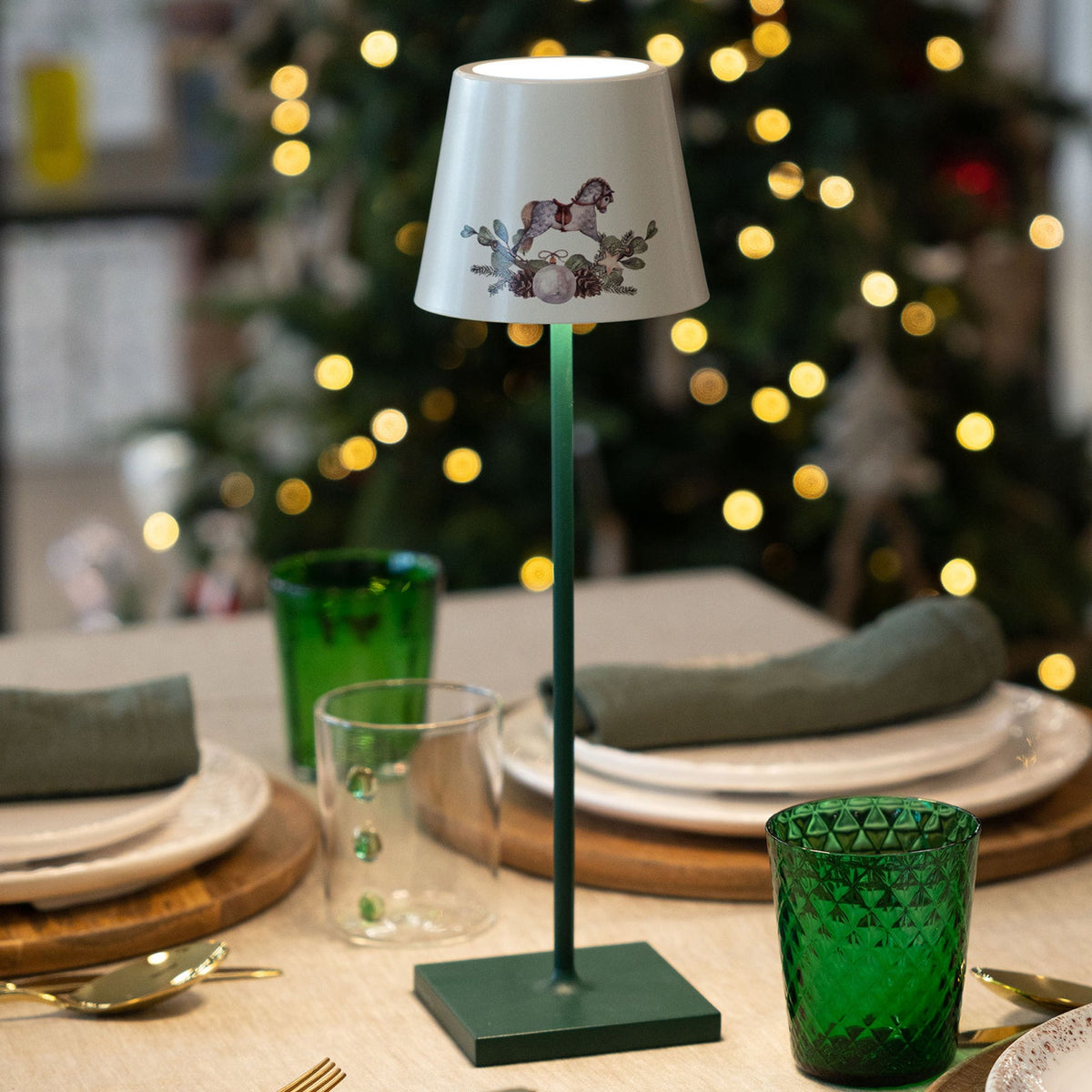 The Christmas Table Lights Up with Color